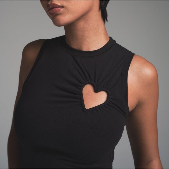 SKIMS | Tops | Skims Heart Tank Soot Black M | Poshmark